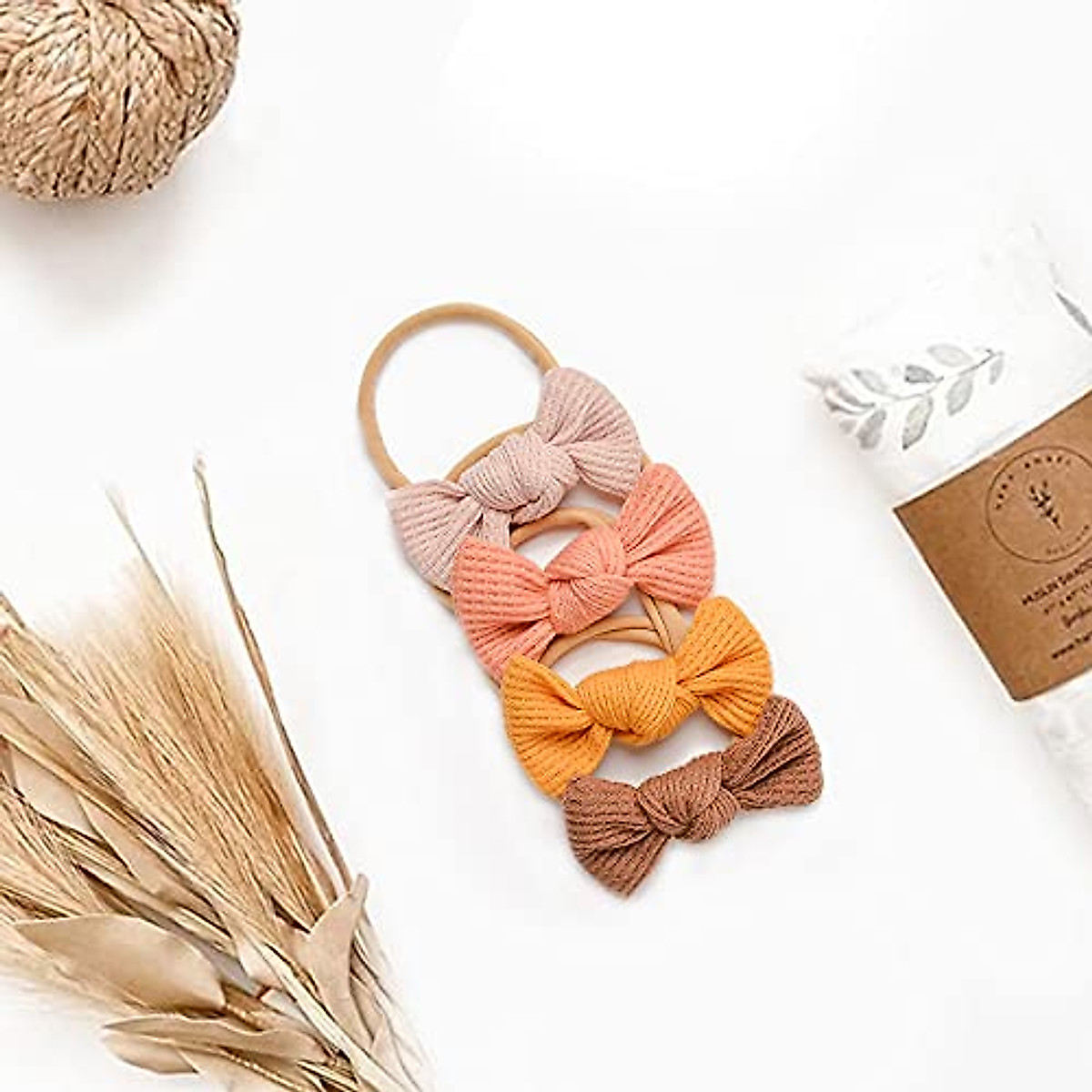 Niceye Pack of 12, Baby Girls Headbands Hair Bows Stretchy Nylon Hairbands for Newborn Infant Toddler Hair Accessories