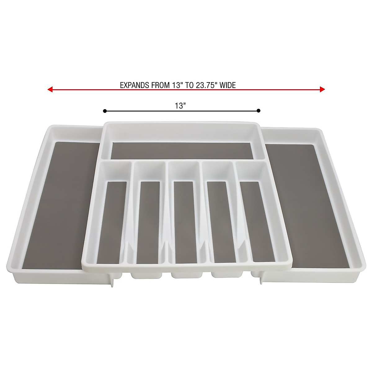 Sorbus Flatware Drawer Organizer, Expandable Cutlery Drawer Trays for Silverware, Serving Utensils, Multi-Purpose Storage for Kitchen, Office, Bathroom Supplies (Cutlery Drawer Organizer - White)