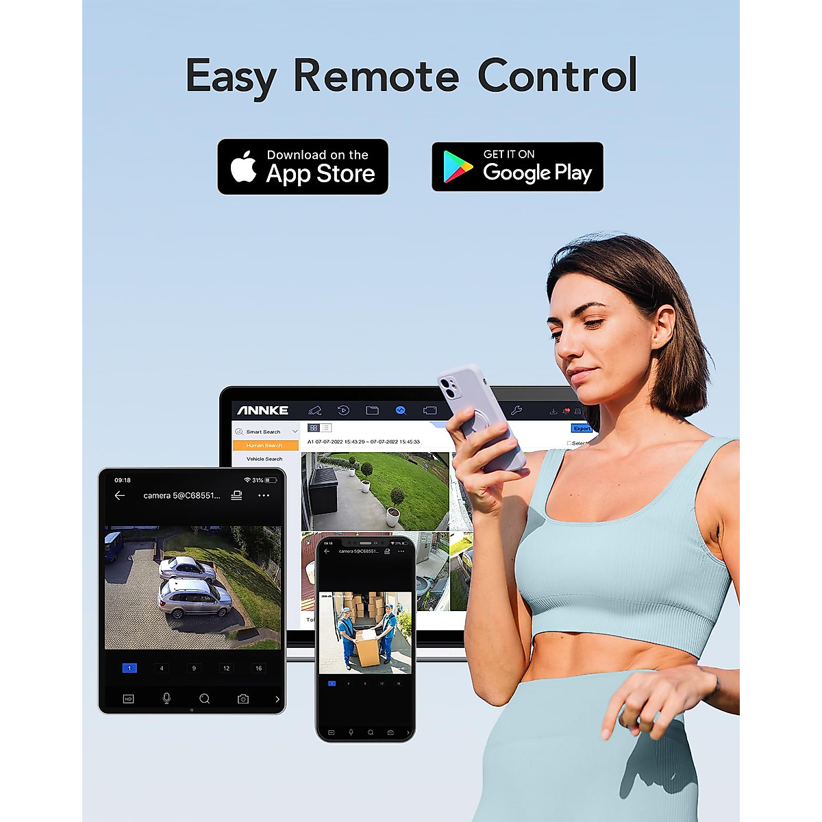 ANNKE 16-Channel HD-TVI 1080P Lite Security Video DVR, H.265+ Video Compression for Bandwidth Efficiency, HDMI and VGA Outputs Both Support Up to 1080P, Remote Access, Email Alarm, NO HDD