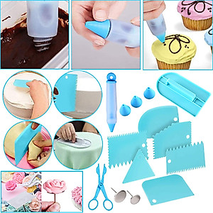 Makmeng Cake Decorating Tools Supplies Kit - 368Pcs Baking Supplies with Storage Case for Beginners - Icing Piping Bags and Tips Set For Cookies, Cupcake & Cake Frosting Fondant Decorating