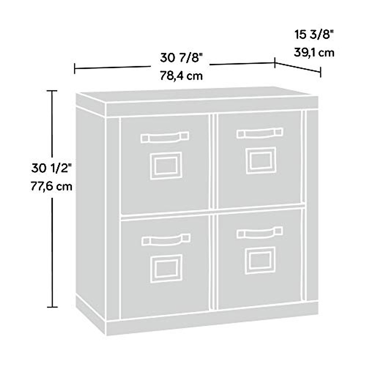 Sauder Stow-Away 4-Cube Organizer, Smoked Oak Finish