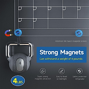 Acrylic Magnetic Calendar for Fridge, Clear Dry Erase Board Reusable Planning Set, Includes 8 Colorful Markers,Magnetic Pen Holder and Erase Towel (Monthly Planner+Weekly Planner)