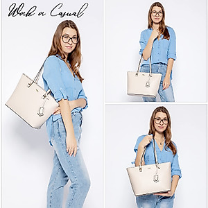 LOVEVOOK Purses for Women Large Tote Bag for Work Faux Leather Handbags Shoulder Bag with Zipper Pocket