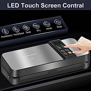 DUXANO Vacuum Sealer Machine, 85kPa Pro Vacuum Food Sealer with Built-in Cutter and Bag Storage (2 bag rolls)