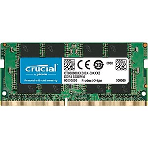 Crucial 8GB Single DDR4 3200 MT/S (PC4-25600) CL22 SR X8 Unbuffered SODIMM 260-Pin Memory - CT8G4SFS832A
