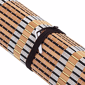 Creative Mark Paint Brush Roll Up Case - Bamboo Brush Mat with Tie Closure, 8 Large Pockets for Short and Long Handle Brushes, Breathable Design for Artists, Teachers, Students