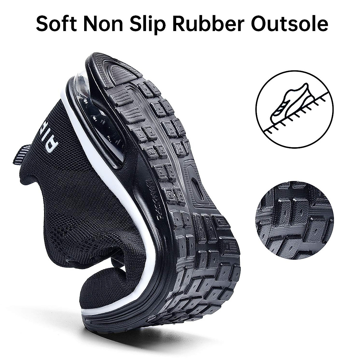 MEHOTO Mens Air Running Sneakers, Men Sport Fitness Gym Jogging Walking Lightweight Shoes, Color BlackWhite, Size 10.5