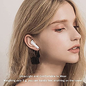 Wireless Earbuds Bluetooth Headphones IPX7 Waterproof Bluetooth Earbuds 30H Playtime Headset with Charging Case Wireless Bluetooth Earphones with Mic for iPhone/Samsung/Android (White)
