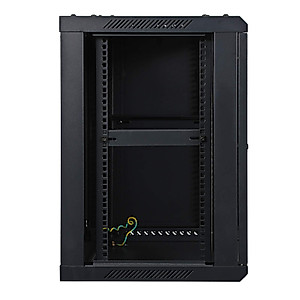Aeons 12U Signature Wall Mount 19-inch IT Network Cabinet Enclosure Server Rack 16-inch depth glass door