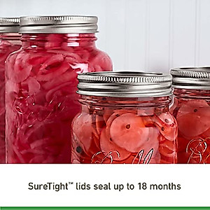 Ball Jar Rose Vintage Regular Mouth Pint Canning Jars, 4 Pack