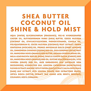 Cantu Shea Butter Coconut Oil Shine and Hold Mist, 8 Fluid Ounce (Pack of 3)
