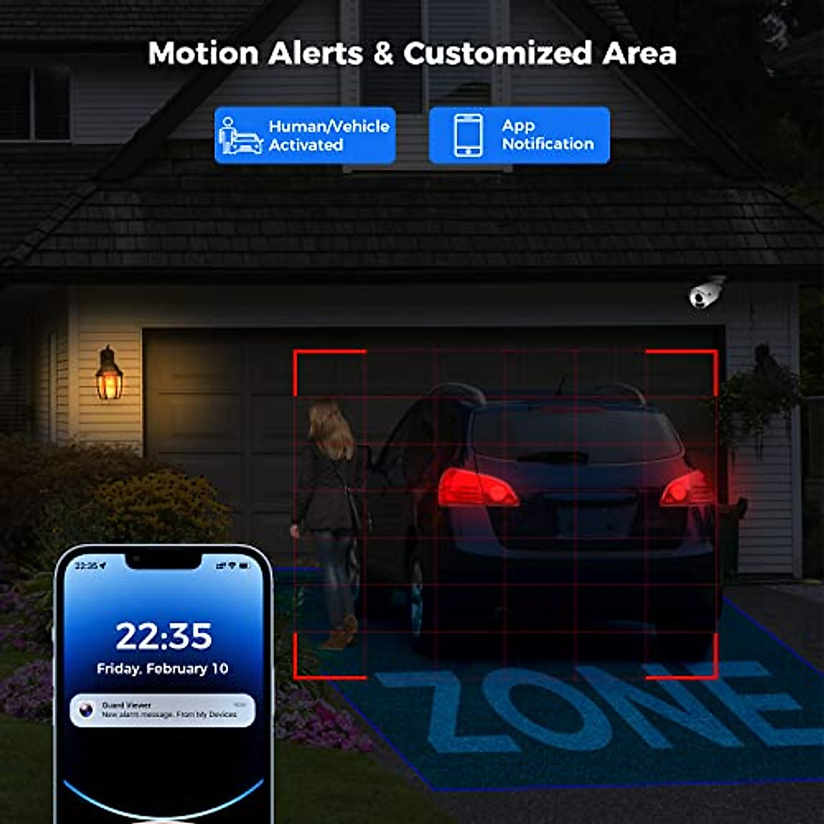 [121°Wide View Angle] Hiseeu 4K Camera PoE Camera,8MP IP Camera Outdoor&Indoor,3840*2160,100ft Night Vision,1-Way Audio, WDR, Human/Vehicle Detect, IP67 Waterproof,Work w/PoE NVR Home Surveillance Kit