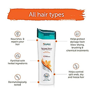 Himalaya Damage Repair Shampoo, 13.53 Fl Oz (400ml), for Dry, Frizzy Hair - Repairs & Protects with Aloe Vera & Sesame Oil, Moisturizing Unisex
