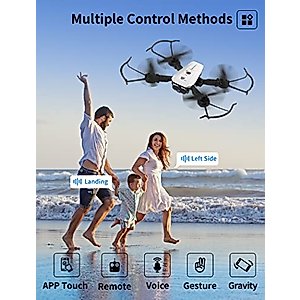 Drones with Camera for Adults/Kids/Beginners - FPV Drone with Camera 1080P Live Video Drones for Kids with 1 Key Fly/Land/Return Design Drones for Adults with 360° Flip/Custom Path/164fts Range RC Drone with Voice/Gesture/Gravity Control Gift Ideas
