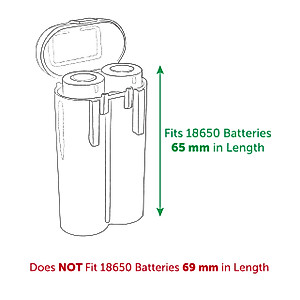 Birdz 2 Battery Holder Storage Case for 18650 & CR123A Batteries, Black (1 Pack)