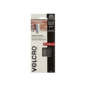 VELCRO Brand Industrial Fasteners Extreme Outdoor Weather Conditions|Professional Grade Heavy Duty Strength Holds up to 15 lbs on Rough Surfaces,4in x 1in (5pk), Strips,Black