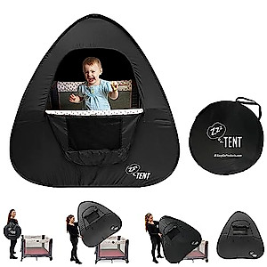 EasyGoProdcuts ZZZ Play & Crib Canopy Blackout Instant Tent – Compatible with Pack ‘n Play, Baby Bjorn & Lotus Travel Crib, Lotus Crib & Others… New Zipper System Patented