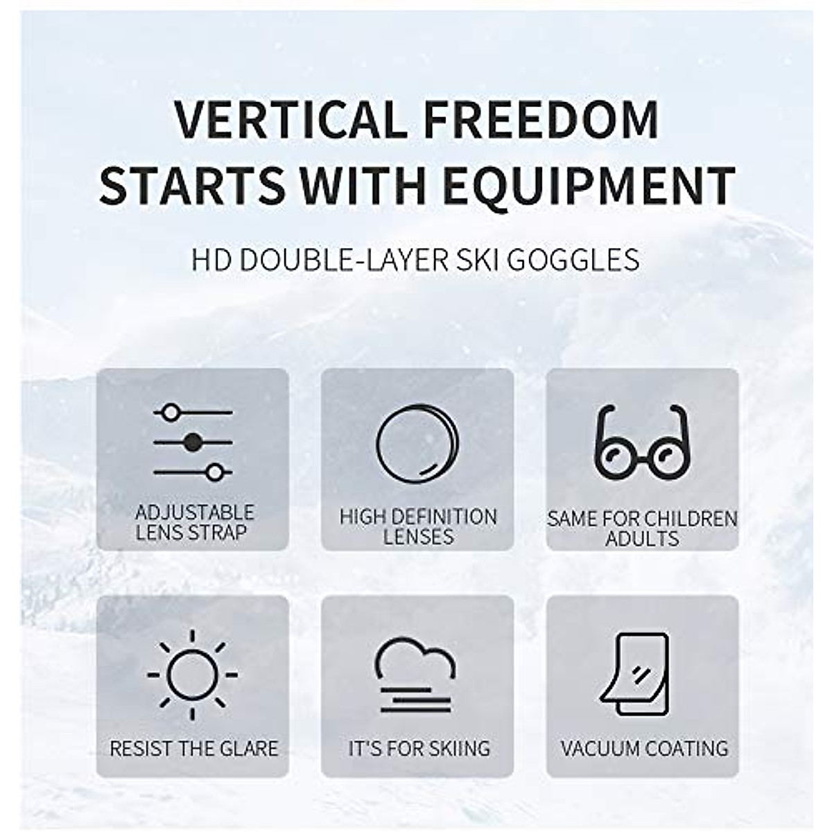 DPLUS Ski Goggles Snow Snowboard Snowmobile Men Women Youth Kids Anti Fog Winter Sports Snowboarding Skiing Goggles (PRINTING)