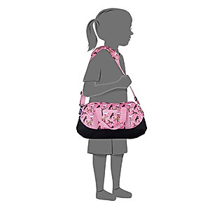 Wildkin Kids Overnighter Duffel Bags for Boys & Girls, Perfect for Early Elementary Sleepovers Duffel Bag for Kids, Carry-On Size & Ideal for School Practice or Overnight Travel Bag (Horses in Pink)