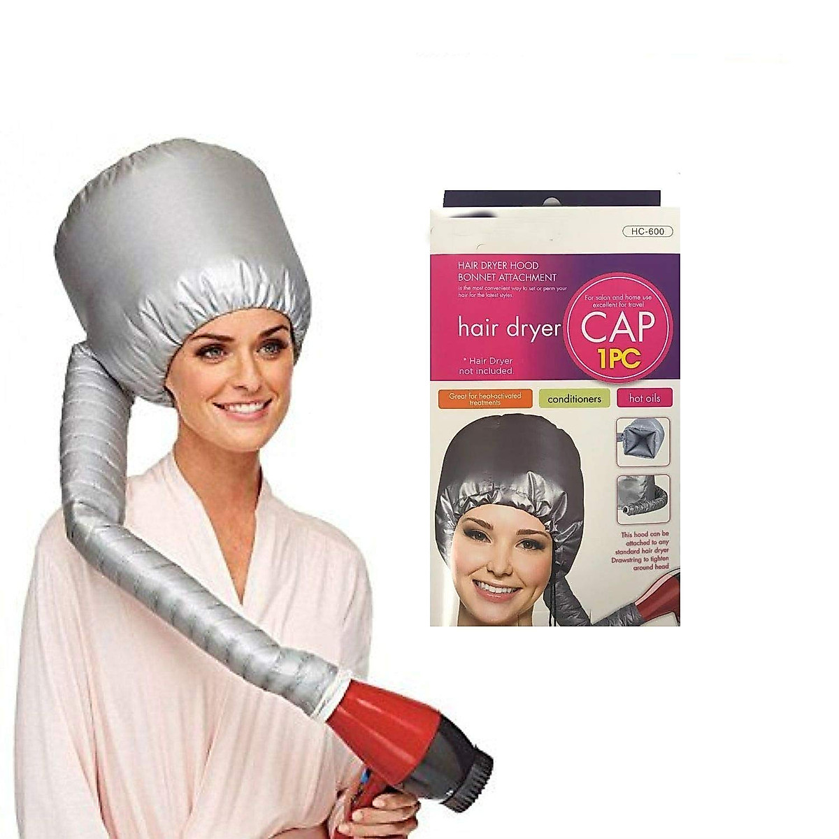 Portable Soft Hair Drying Cap Bonnet Hood Hat Blow Dryer Attachment