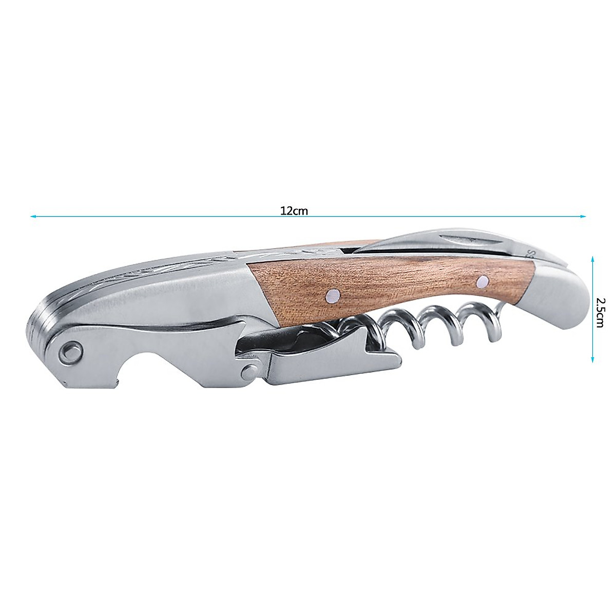 Wine Opener for Bar Restaurant Waiters, 3 in 1 Professional Wooden Handle Waiter Corkscrew Wine Key for Bartenders
