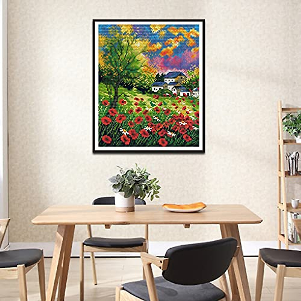 Maydear Full Range of Embroidery Starter Kits Stamped Cross Stitch Kits Beginners for DIY Embroidery 11CT 3 Strands - Beautiful Flowers 13×15(inch)