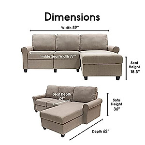 Serta Copenhagen Reclining Sectional with Right Storage Chaise - Oatmeal