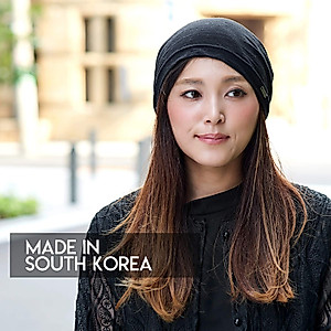 CHARM Summer Beanie for Men & Women - Slouchy Lightweight Chemo Cotton Hipster Fashion Knit Hat Black