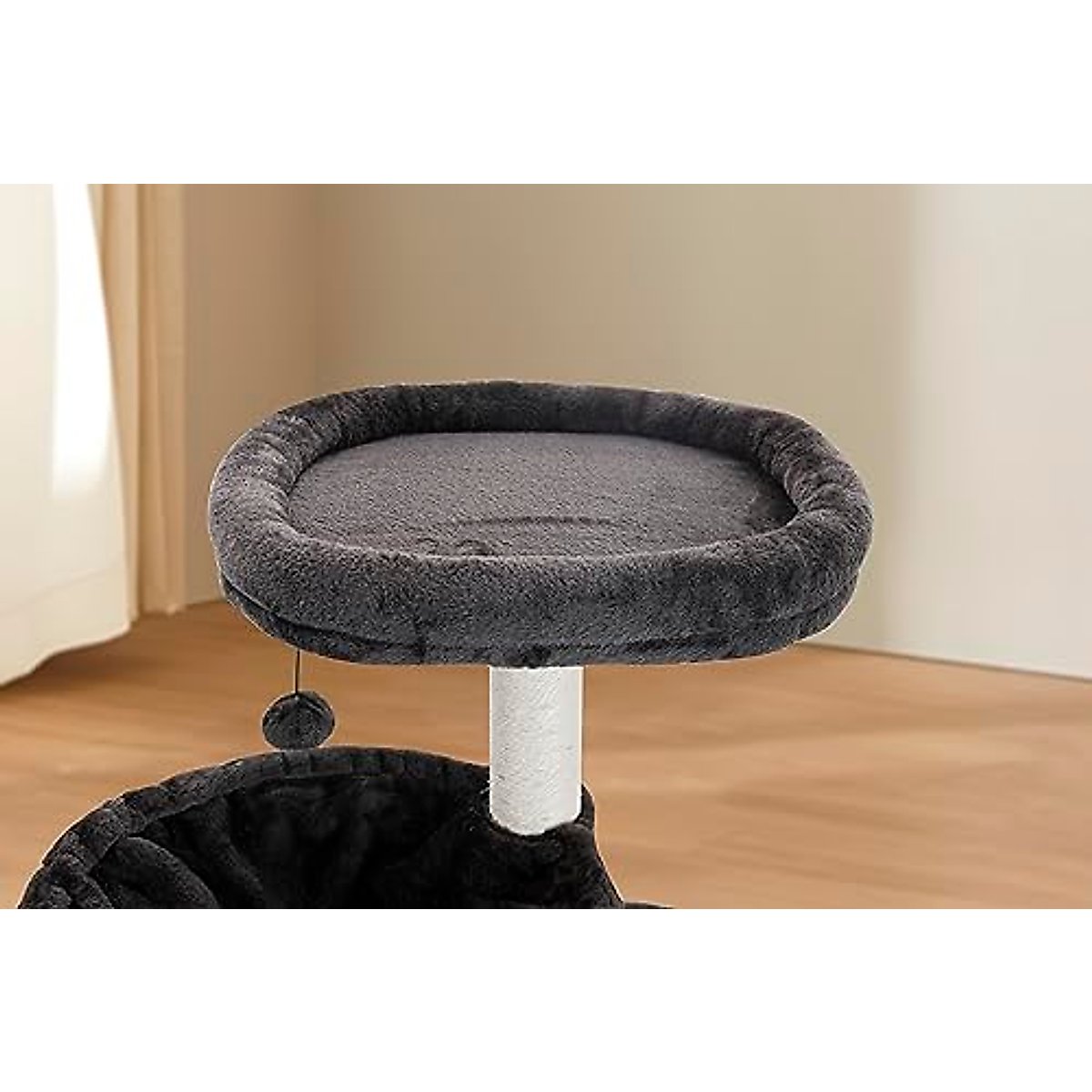 YUNIQUE Newest Cat Tree with Cat Condo and Big Hammock，Darkgrey