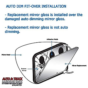 Mirror Glass Replacement + Adhesive Pads for 2017-2022 Pacifica, 2020-2022 Voyager Passenger Side - Blind Spot (2017 2018 2019 2020 2021 2022 17 18 19 20 21 22)