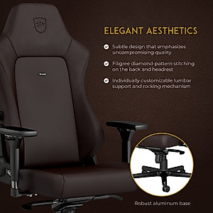 noblechairs Hero Gaming Chair/Office Chair with Lumbar Support, PU Hybrid Leather, Java Edition
