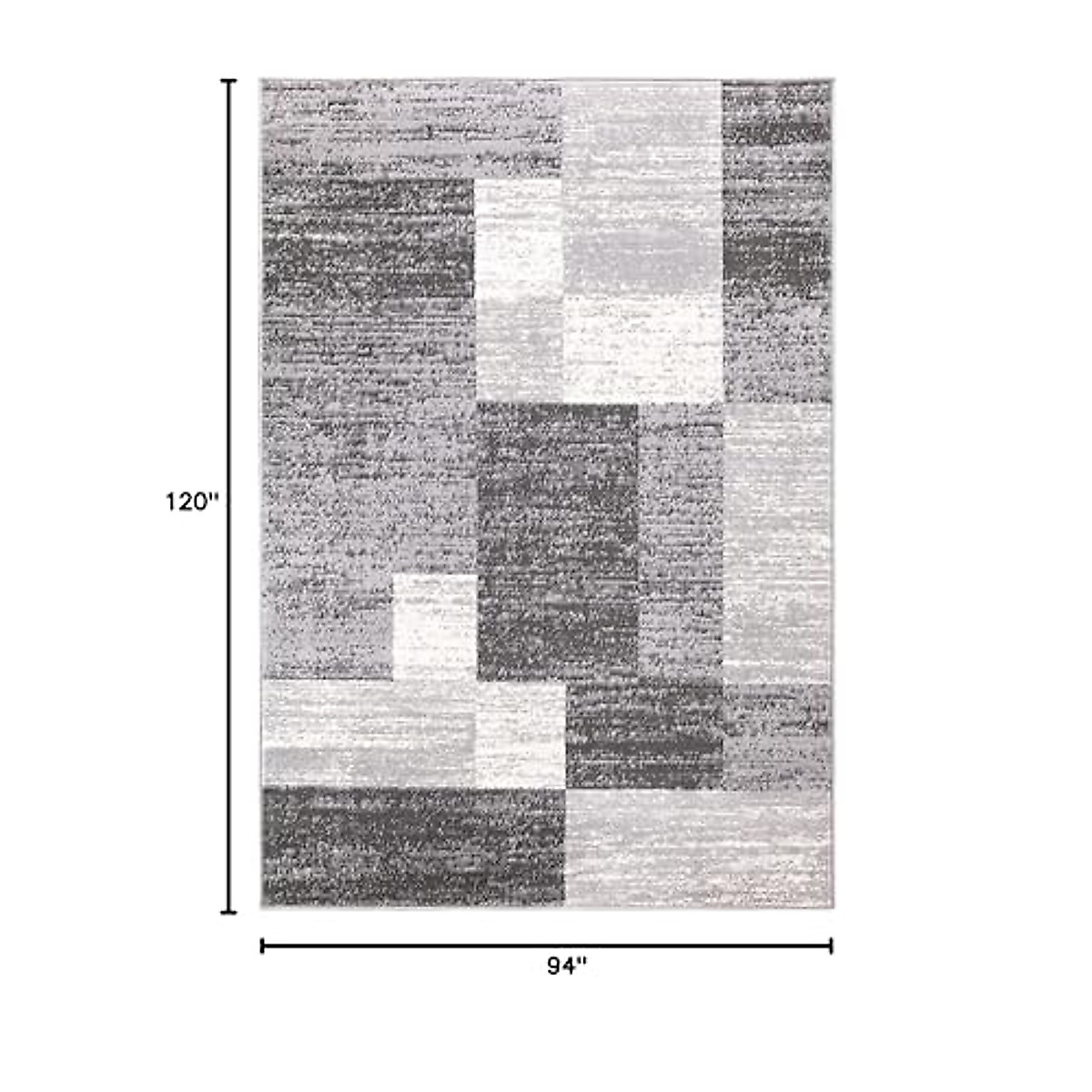 Rugshop Oslo Modern Geometric Boxes Area Rug 7'10" x 10' Gray