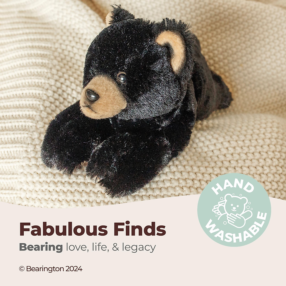 Bearington Lil' Smokie Small Plush Stuffed Animal Black Bear, 9 Inches