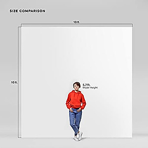 LimoStudio 10 x 10 feet White Photography Backdrop Background Screen, Pure Seamless White Color for Photo Video Studio, Photoshoot, Portrait, Streaming, Family Events, AGG3050