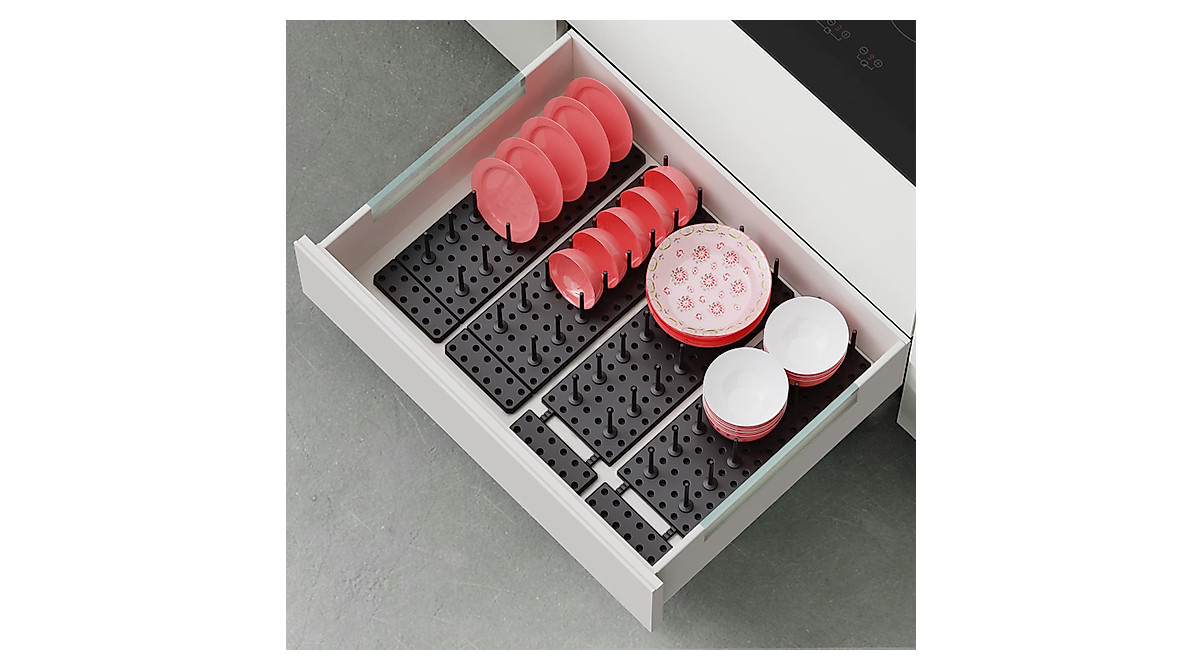 AEARY Pegboard Drawer Organizer for Kitchen Cabinet, Plate Organizers ...
