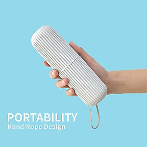 KBS Toothbrush Holder Case Cover 2 Pack Capsule Shape Container Travel Camping Business Trip Bathroom (Pink - Blue) Plastic