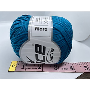 Dark Turquoise Blue Alara - DK Weight Cotton Blend Yarn 50 Grams (1.75 Ounces) 140 Meters (153 Yards)