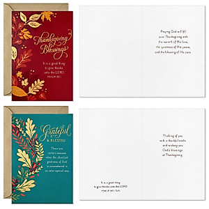 DaySpring Religious Thanksgiving Cards Assortment (16 Assorted Cards with Envelopes)