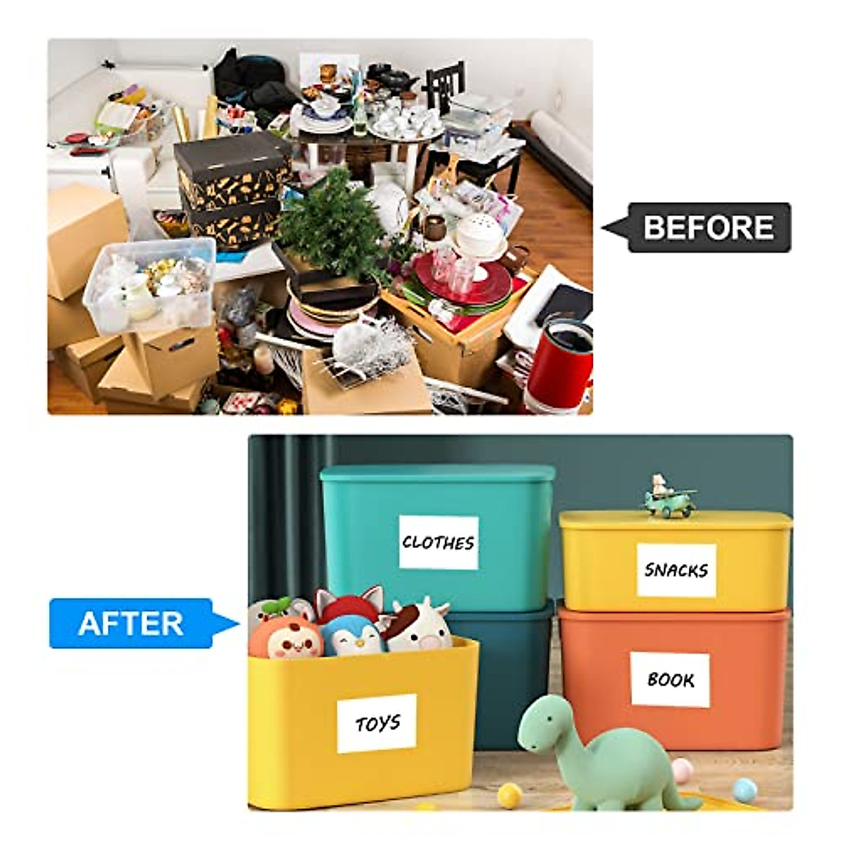 MaxGear 4x6 inch Removable Labels 100 Sheets, Water/Oil/Tear Resistants No Residue for Home Packing Box and Storage Bins, Matte White Paper Sheets, Permanent Strong Adhesive, Dries Quickly