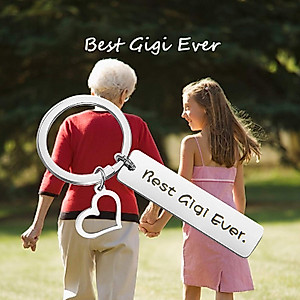 QIIER GiGi GIFT Best Gigi Ever Keychain Christmas Birthday Mother's Day Gift for Grandma (silver)