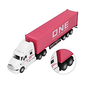 Container Truck Model, Container Truck Model 1:48 Vivid Exquisite Beautiful Decorative Toy Ornament for Above 3 Years Old()