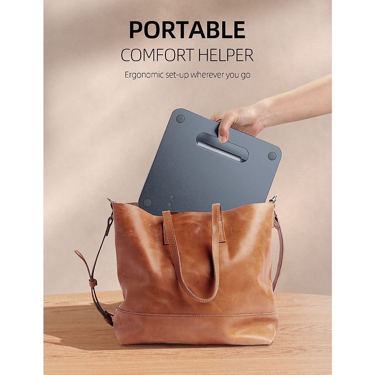 Nulaxy 360 Rotating Laptop Stand for Desk, Laptop Riser Adjustable Height and Angle, Foldable and Portable Travel Laptop Stand, Holds up to 22lbs, Fits All MacBook, Laptops