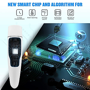 No-Touch Thermometer for Adults and Kids,Infrared Digital Thermometer for Kids,Touchless Baby Thermometer,Accurate Reading with Large Display,Fever Alarm,Mute Mode,Memory Recall,Non Contact