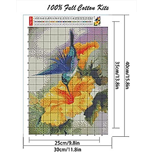 Cross Stitch Kits,Birds Cross Stitch Kits Stamped Cross Stitch for Beginners, Arts and Crafts Embroidery Kits for Home Decor 12x16Inch