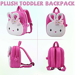 Toddler Backpack for Girls, ChaseChic Cute Cartoon Mini Plush Lightweight Soft Baby Backpack, Daycare backpack, Bunny