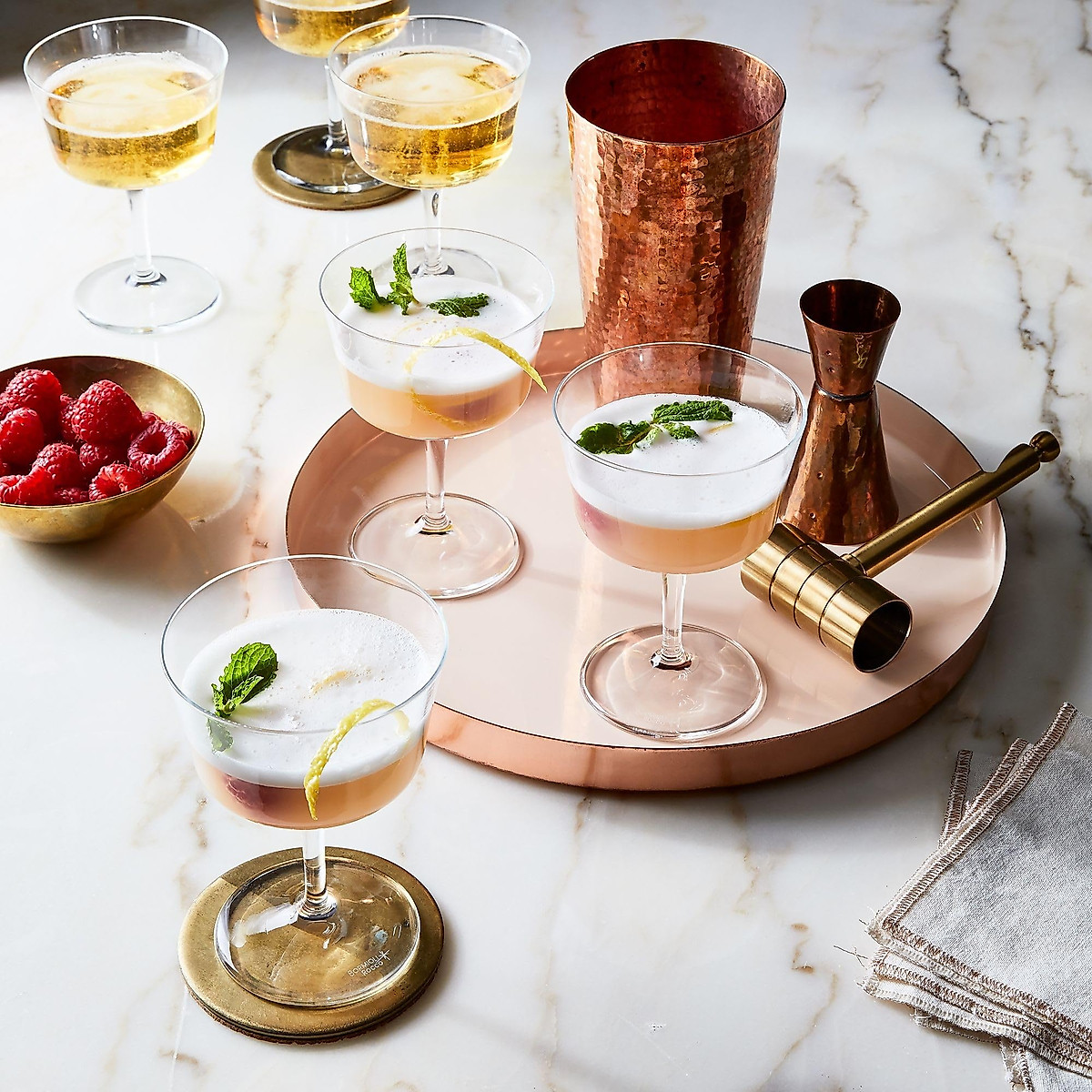 Bormioli Rocco Novecento Stemware Fizz Glass, Set of 4, 4 Count (Pack of 1), Clear