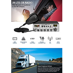 Cobra 29 LTD Professional CB Radio - Easy to Operate Emergency Radio, Instant Channel 9, 4-Watt Output, Full 40 Channels, Adjustable Receiver and SWR Calibration, Black