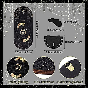 3 Pcs Small Crystal Shelf Black Crystal Display Shelf Butterfly Magical Boho Hand Moon Crystal Shelf Stars Moon Phases Wooden Crystal Holder with 3 Crystals Stone for Home Decor Wizard Witch Stuff