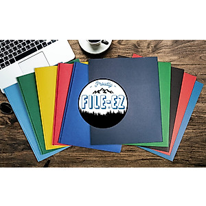 FILE-EZ Two-Pocket Folders, Dark Blue, 25-Pack, Textured Paper, Letter Size (EZ-32523)