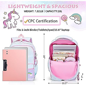 Backpacks for Girls School Cute Kids Backpack Bookbags with Insulated Lunch Box Set for School Elementary girl, Tie Dye School Bag with Laptop Compartments 16 * 11.5 * 7.5, Galaxy Blue